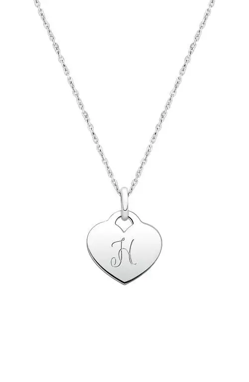 TINY BLESSINGS Sterling Silver Heart & Engraved Initial Necklace - Silver - H