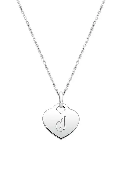 TINY BLESSINGS Sterling Silver Heart & Engraved Initial Necklace - Silver - J