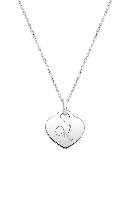 TINY BLESSINGS Sterling Silver Heart & Engraved Initial Necklace - Silver - K