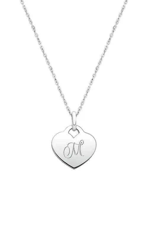 TINY BLESSINGS Sterling Silver Heart & Engraved Initial Necklace - Silver - M