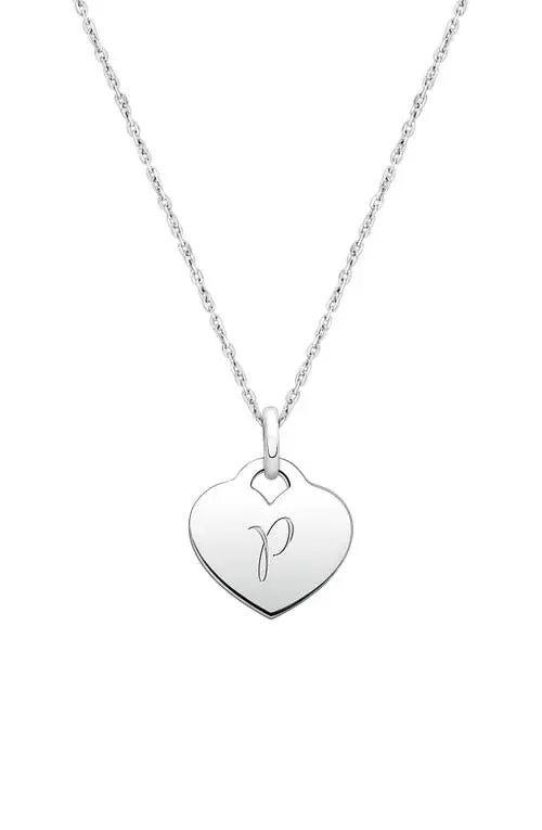 TINY BLESSINGS Sterling Silver Heart & Engraved Initial Necklace - Silver - P