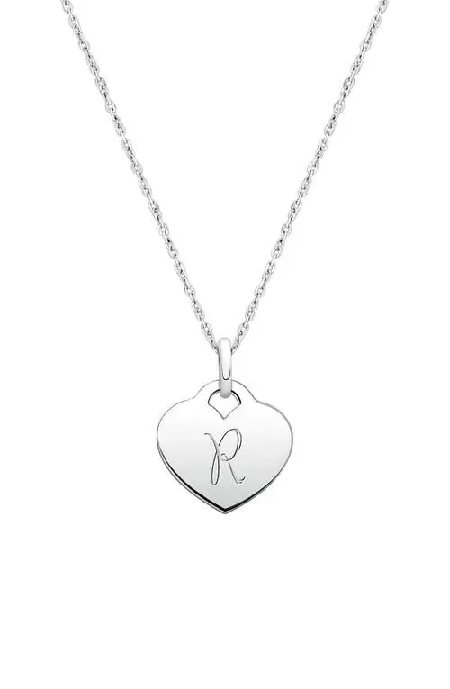 TINY BLESSINGS Sterling Silver Heart & Engraved Initial Necklace - Silver - R