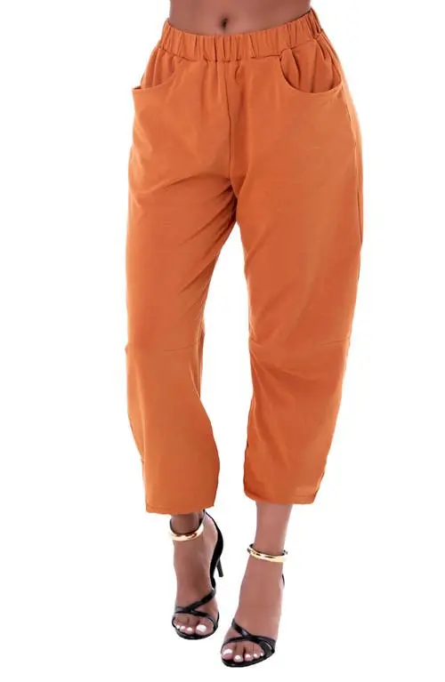 DAI MODA Cropped Barrel Leg Pants - Sugar Daddy