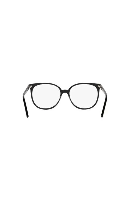 Saint Laurent Round Acetate Eyeglasses - Black