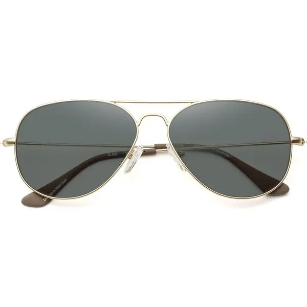 CADDIS Mabuhay Polarized Aviator Sunglasses - Matte Gold - Polarized Gray