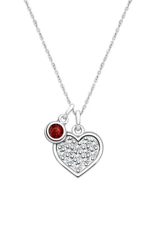 TINY BLESSINGS Sterling Silver Heart Birthstone Necklace - January