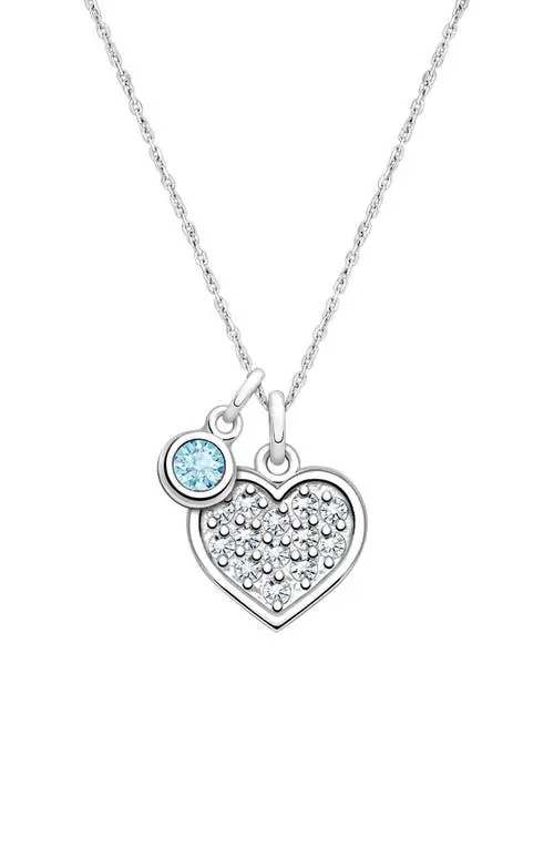 TINY BLESSINGS Sterling Silver Heart Birthstone Necklace - March