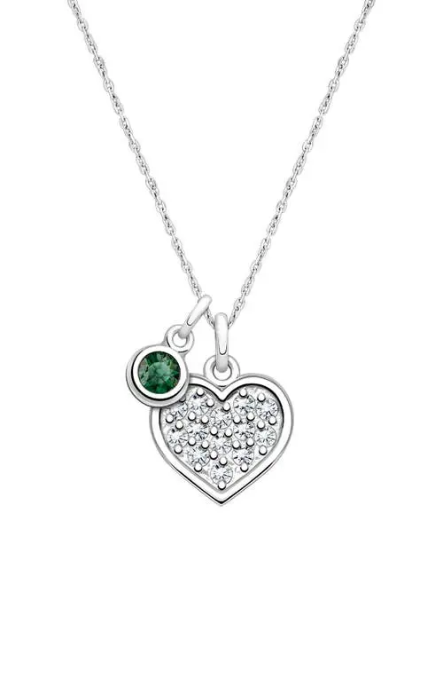 TINY BLESSINGS Sterling Silver Heart Birthstone Necklace - May