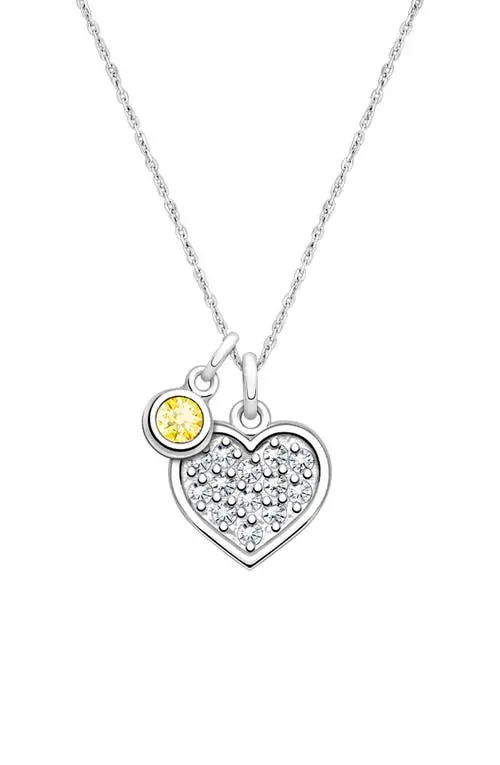 TINY BLESSINGS Sterling Silver Heart Birthstone Necklace - November