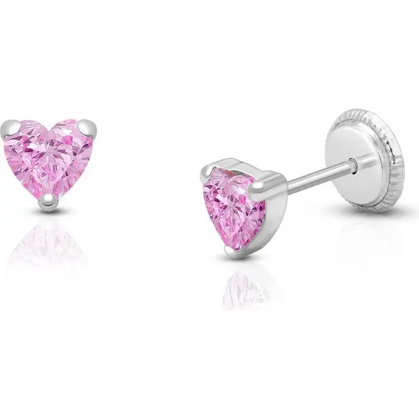 TINY BLESSINGS 14k Gold Heart Stud Earrings - 14k White Gold