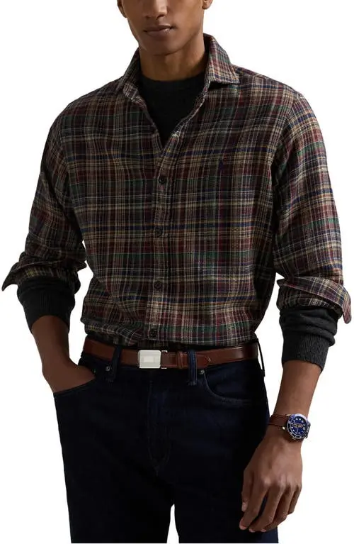 Polo Ralph Lauren Brushed Flannel Button-up Shirt - Multi Red