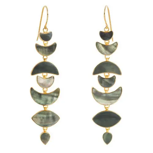 FREYA ROSE Warrioress Drop Earrings - Noir Moon