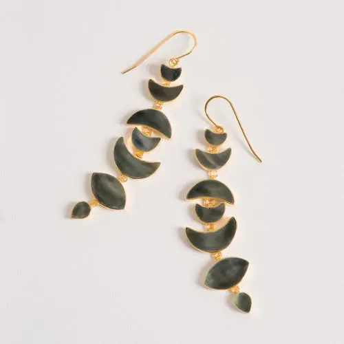 FREYA ROSE Warrioress Drop Earrings - Noir Moon