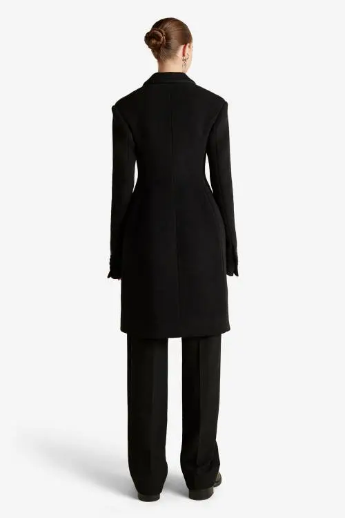 Marina Moscone Wool Basque Tailored Overcoat