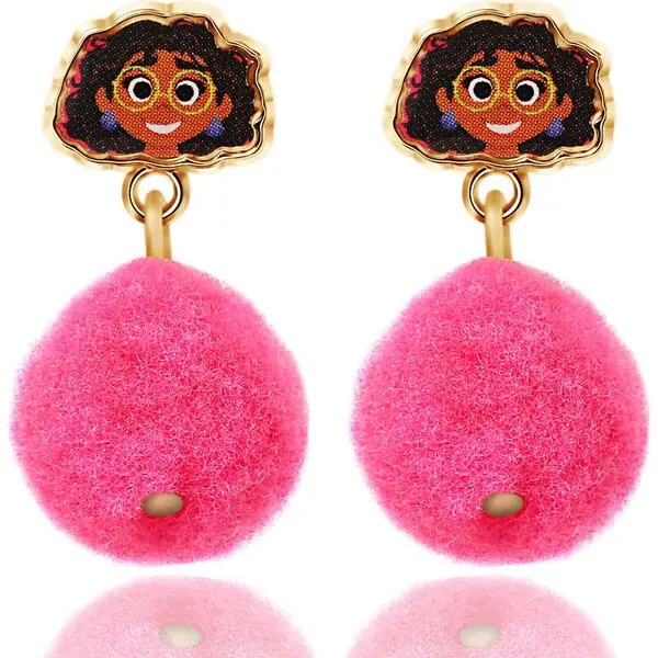 Disney Encanto Mirabel Pom Pom Drop Earrings - Pink