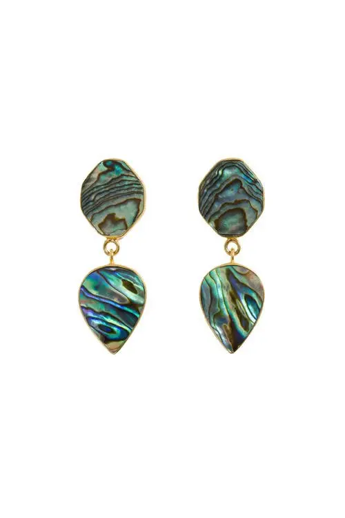 FREYA ROSE Warrioress S Paua Shell Earrings - Paua Drop