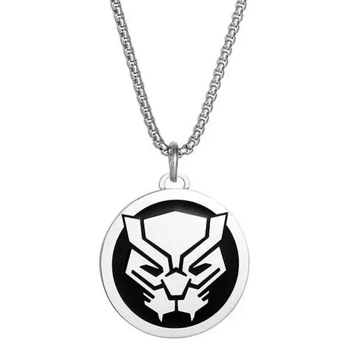 MARVEL Black Panther Stainless Steel Pendant Necklace - Silver