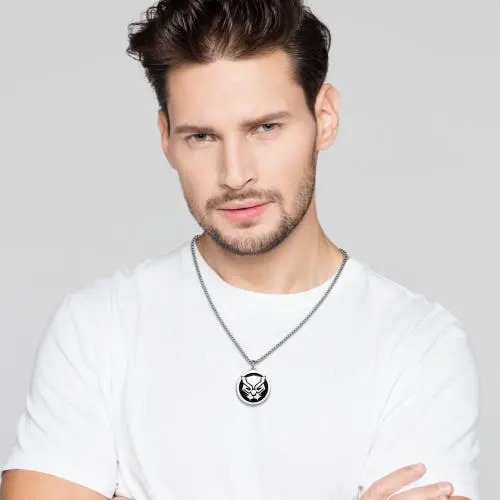 MARVEL Black Panther Stainless Steel Pendant Necklace
