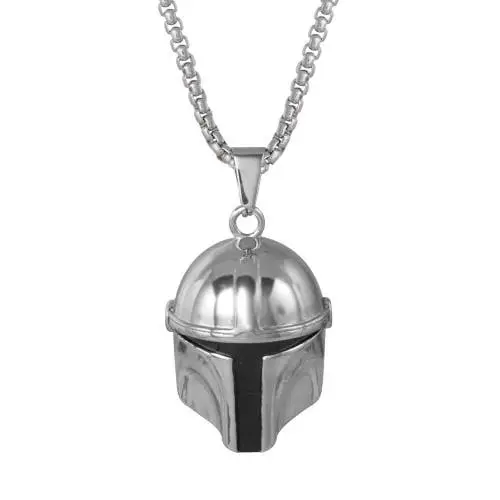 STAR WARS Boba Fett Helmet Pendant Necklace - Silver