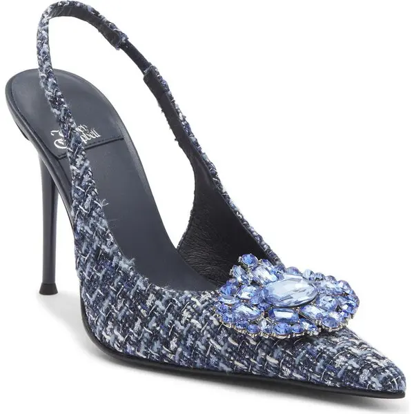 Jeffrey Campbell Regards Slingback Pump - Blue Multi Tweed