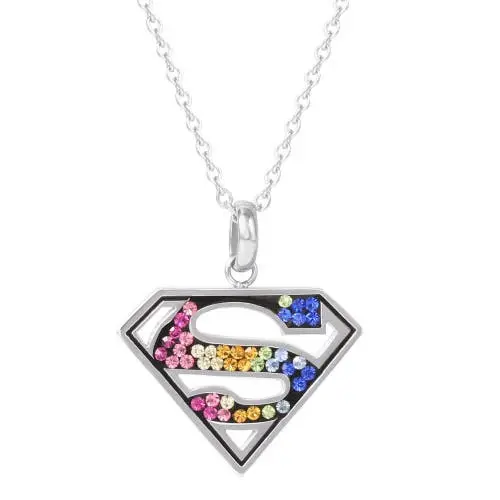 DC COMICS Superman Logo Stainless Steel Pendant Necklace - Muli