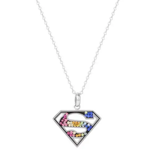 DC COMICS Superman Logo Stainless Steel Pendant Necklace