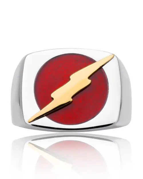 DC COMICS The Flash Stainless Steel Logo Ring