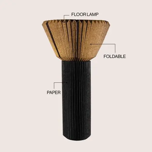 JONATHAN Y Archer 37" Modern Minimalist Pleated Shade Floor Lamp - Black