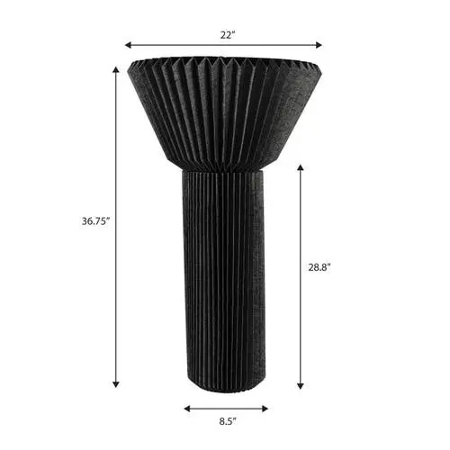 JONATHAN Y Archer 37" Modern Minimalist Pleated Shade Floor Lamp - Black