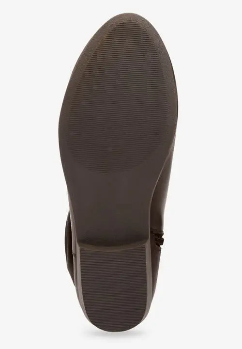 COMFORTVIEW The Monica Wide Calf Leather Boot - Brown