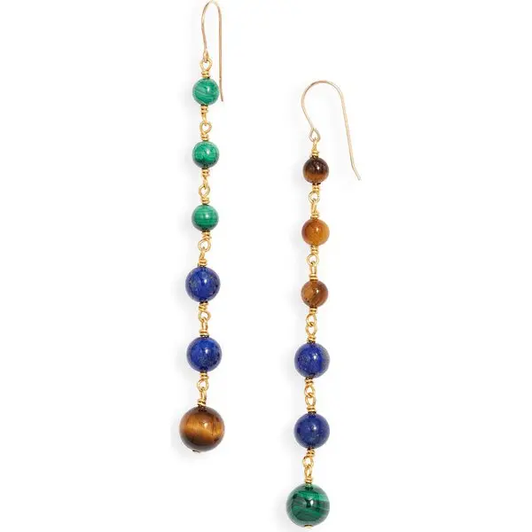 Nest Jewelry Semiprecious Stone Drop Earrings - Gold Multi