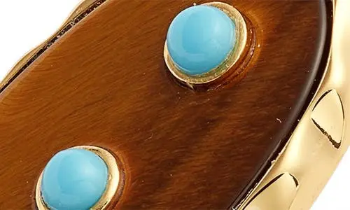 Nest Jewelry Tiger's Eye And Turquoise Adjustable Ring