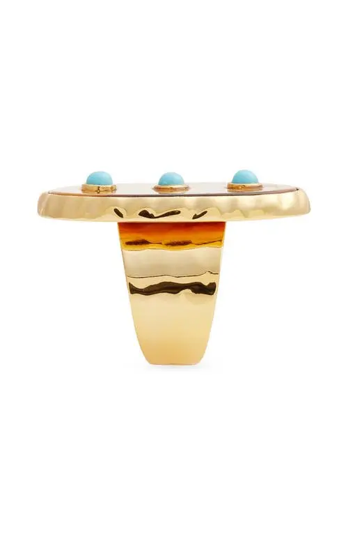 Nest Jewelry Tiger's Eye And Turquoise Adjustable Ring