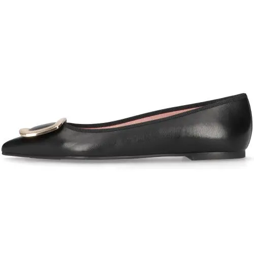 Pretty Ballerinas Pointed-toe Buckle Ballerina Flats