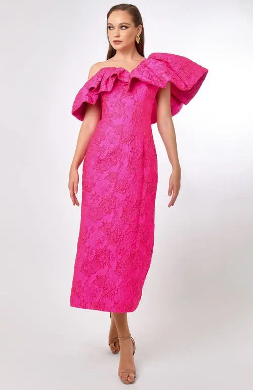 BARIANO Soleil Dramatic Shoulder Column Midi
