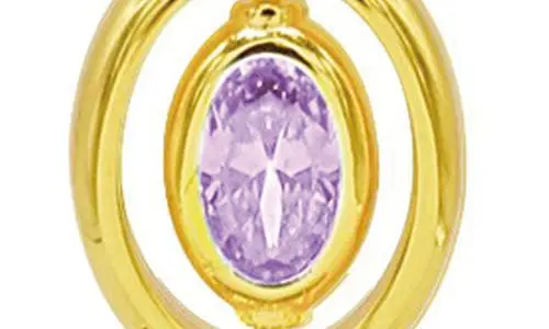 LA MENO Oval Birthstone Pendant Necklace - Gold December