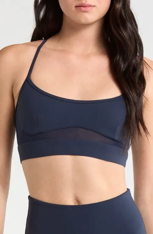 MPG Sculpt Mesh Inset Sports Bra - Navy Blazer
