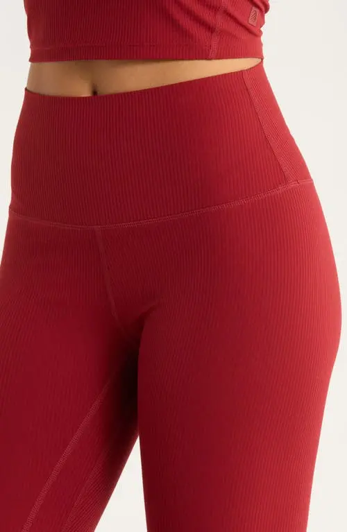 MPG Ribbed Leggings - Merlot