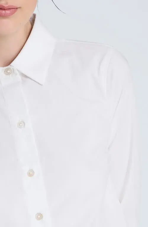 KENNETH COLE Shaped Cotton Blend Button-up Shirt