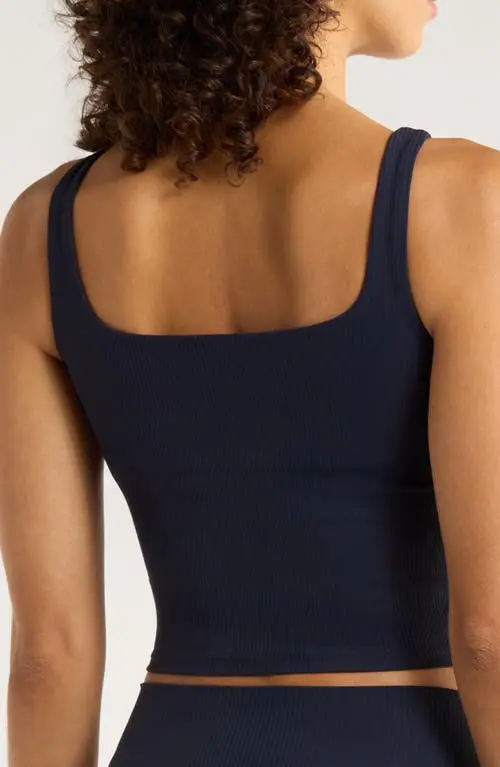 MPG Crop Rib Tank Top - Navy Blazer