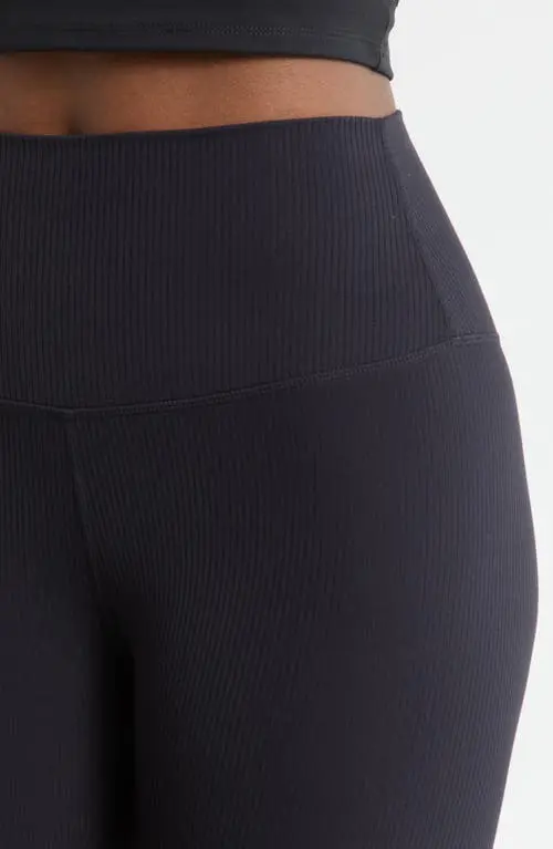 MPG Ribbed High-waist Shorts - Black