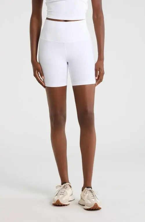 MPG Ribbed High-waist Shorts - Brilliant White