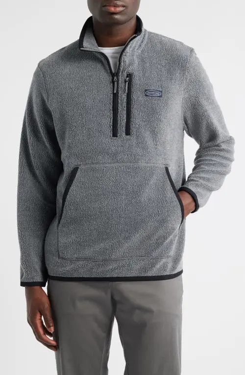 Vineyard Vines Bonfire Fleece Quarter Zip - Gray Harbor