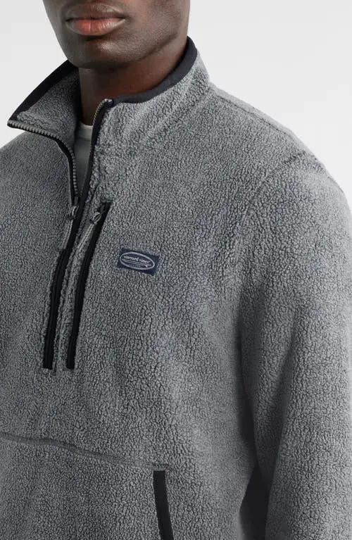 Vineyard Vines Bonfire Fleece Quarter Zip - Gray Harbor