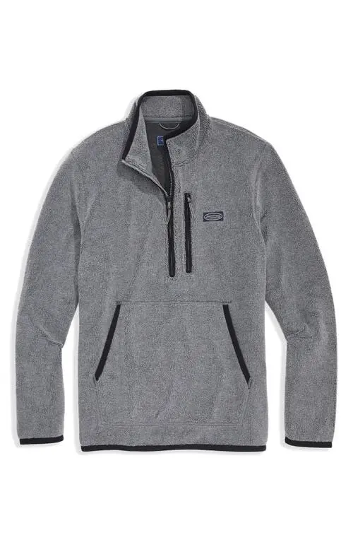 Vineyard Vines Bonfire Fleece Quarter Zip - Gray Harbor