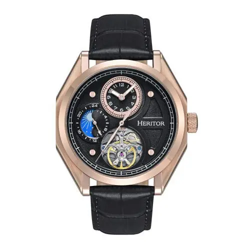 HERITOR AUTOMATIC Antoni 24 Hour Watch - Rose Gold