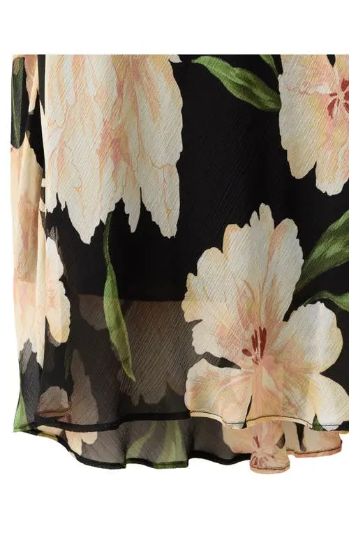 Mango Floral Print Ruffle Dress
