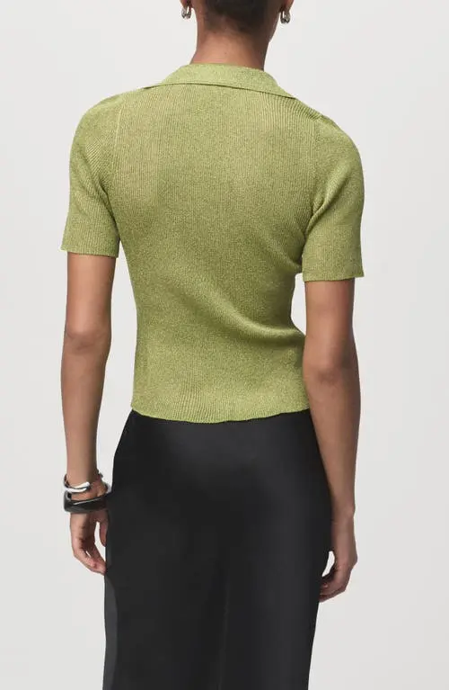 Mango Metallic Polo Sweater