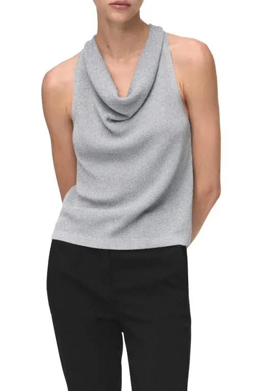 Mango Metallic Cowl Neck Sweater Vest