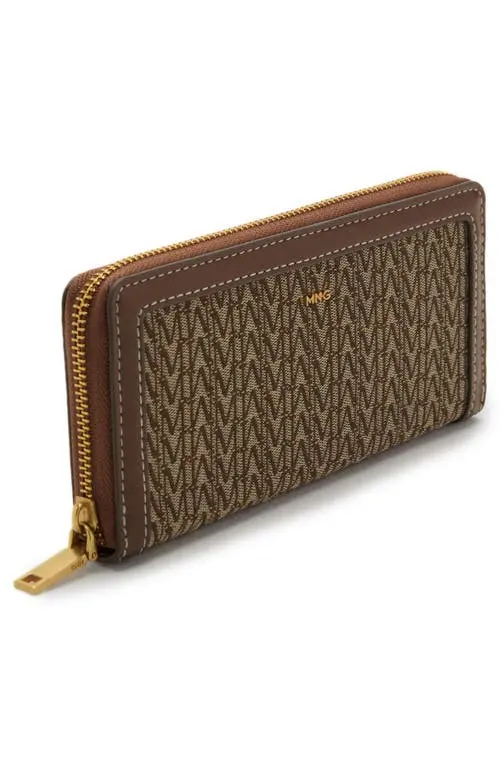 Mango Large Logo Jacquard Zip Wallet